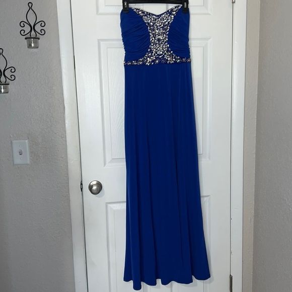 A. Byer | Dresses | A Byer Royal Blue Beaded Accent Dress | Poshmark